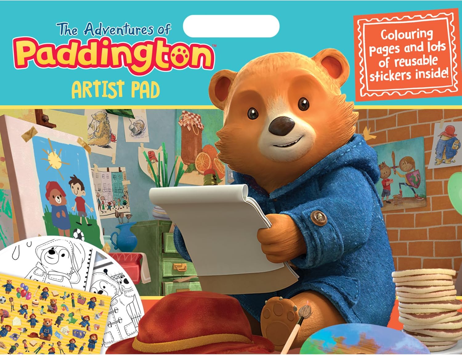 Paddington Artist Pad, Colouring Books for Children, Reusable Stickers ...